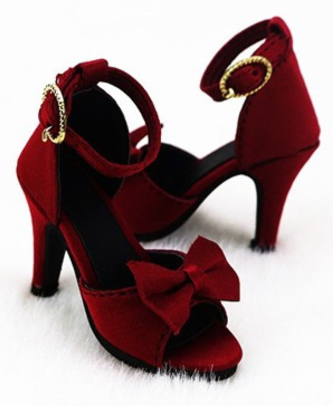 Wine Red High Heels Shoes for 1/3 BJD Shoes SD Dollfie AOD LUTS DOD DZ ...