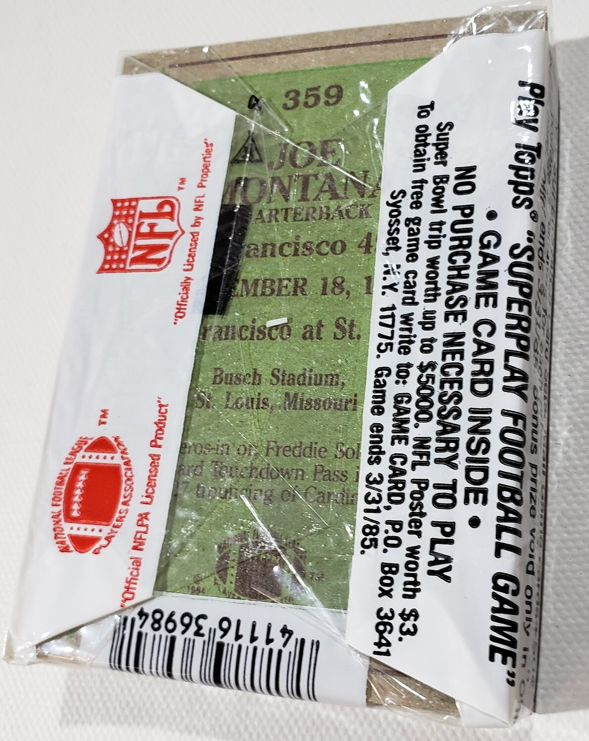 1984 Topps Football Cello Box with Dan Marino Showing Top & RARE DEAD ...