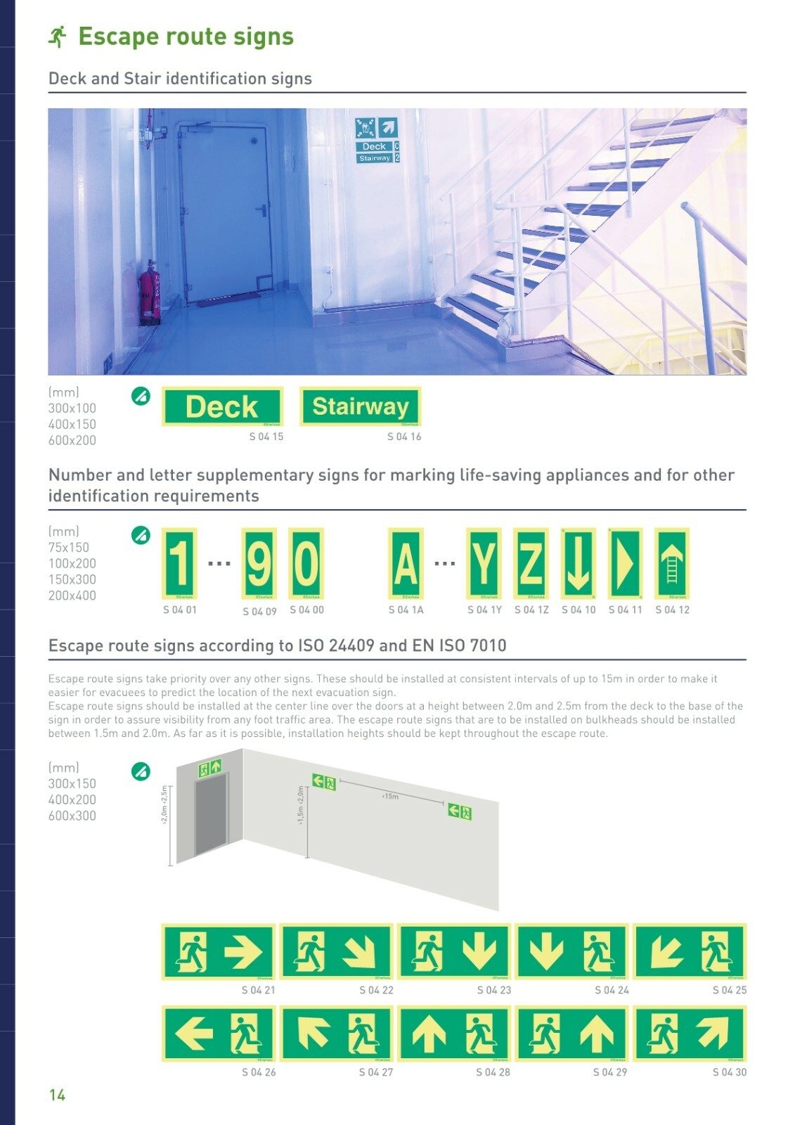 Lot of 25 Photoluminescent Escape Route Sign (Left) ISO 24409 and EN ...