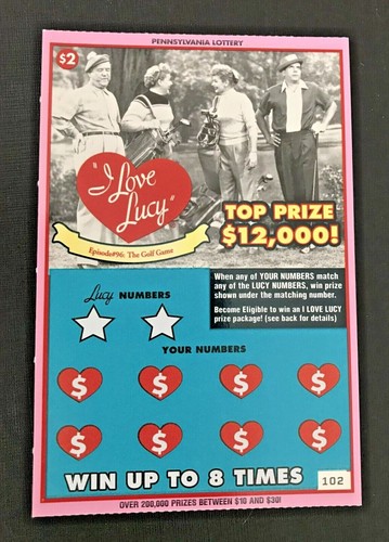 I Love Lucy Instant SV Lottery Ticket , The Golf Game no gambling value | eBay