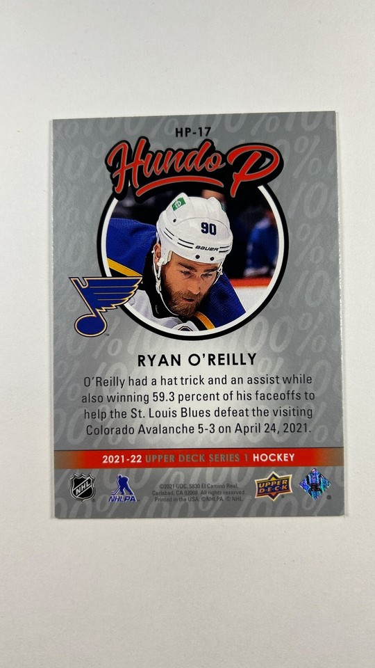 2021-22 Upper Deck Series 1 Hundo P Ryan O'Reilly #HP-17 Insert | eBay