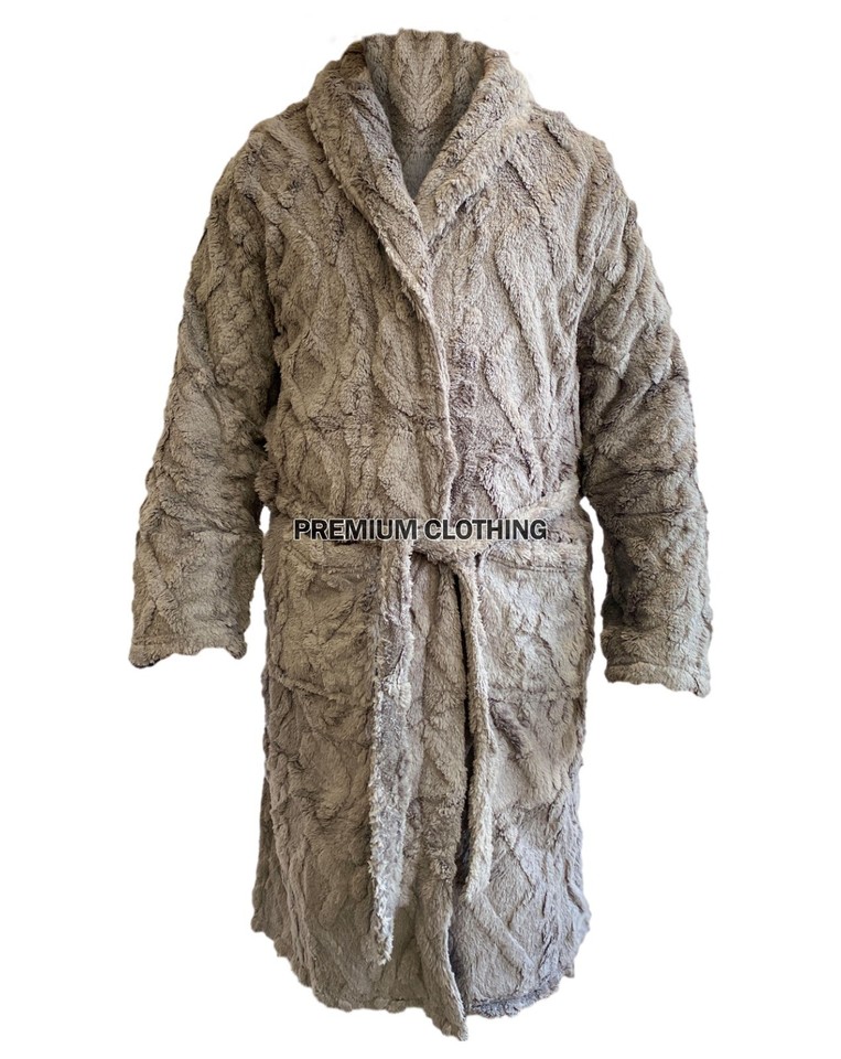 Mens Branded Dressing Long Gown Snuggly Luxury Thermal Fluffy Soft Cozy ...