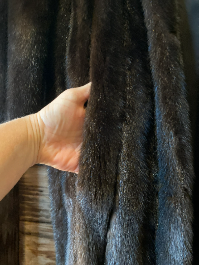 Dark Ranch Mink Coat, Glazed, Dolly P, Petite Mink, Full Length, Mob ...