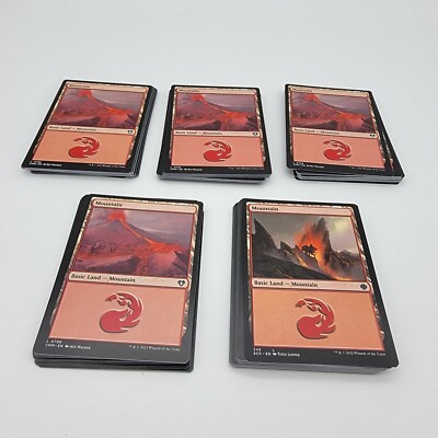 100 Magic the Gathering MOUNTAIN ONLY Basic Land Cards Lot - MTG FTG | eBay