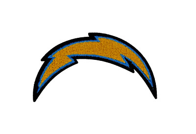 Los Angeles Chargers Bolt Team Logo NFL Embroidered 3in Iron / Sew-On ...