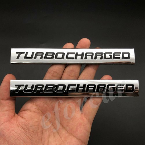 2x Metal Turbocharged Turbo Charged Engine Car Emblem Badge Sticker ...