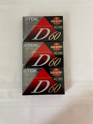 TDK D60 High Output Blank Audio Cassette Tapes IECI/Type I Lot of 3 New ...