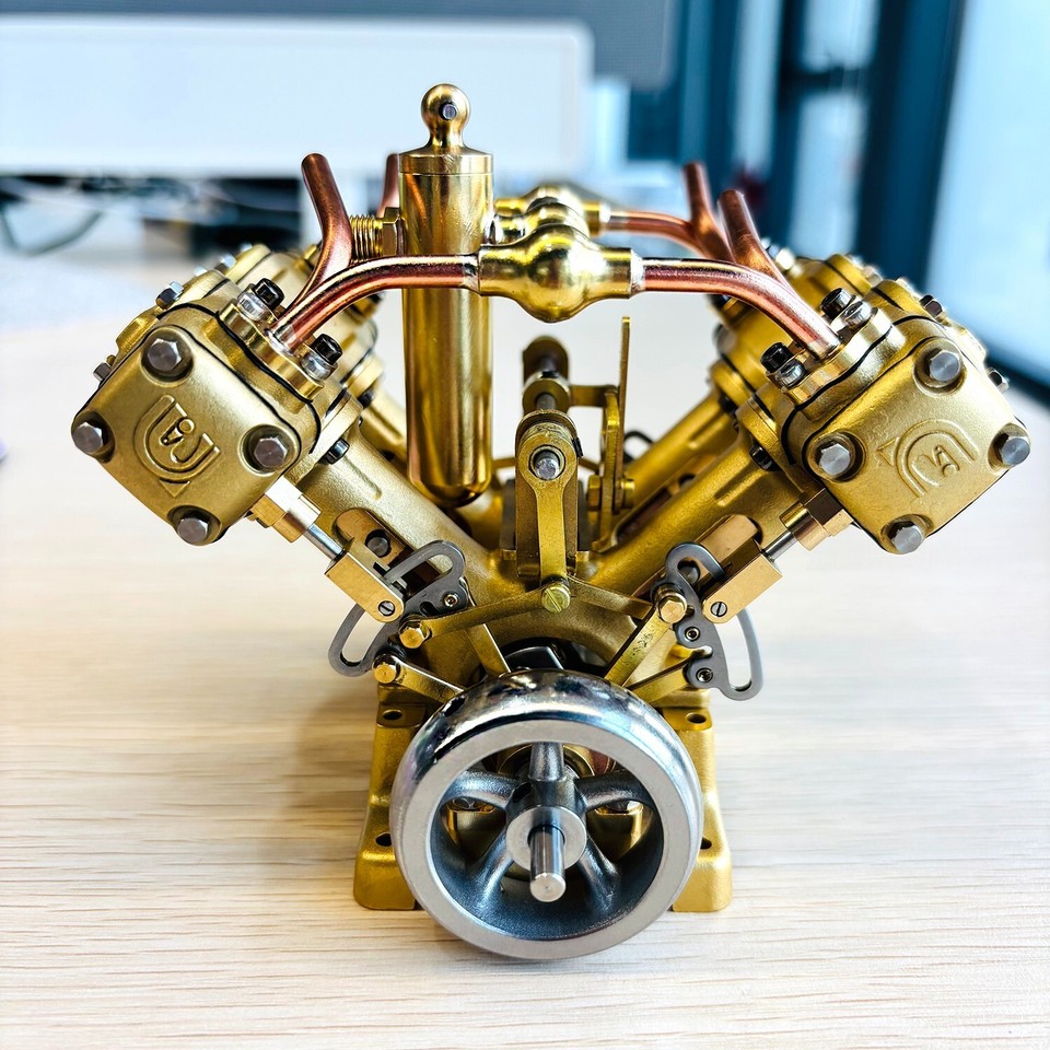 V4 Brass Steam Engine CNC 0.05HP 2800RPM - High-Torque RC Boat ...