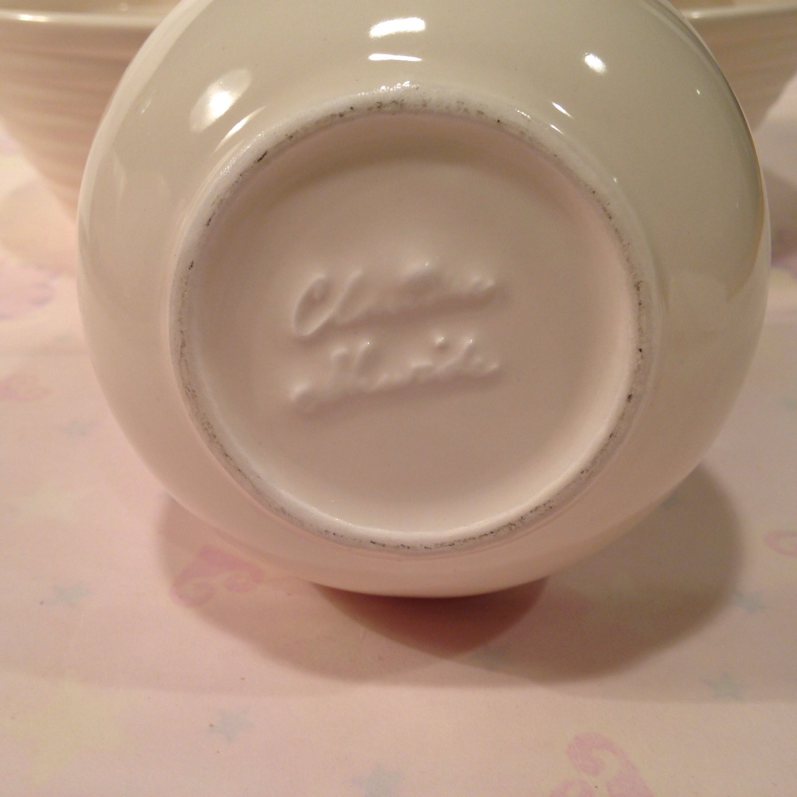 Claudia Shuride Bone White Ceramic Creamer & Sugar Bowl w/Carrier~RARE ...