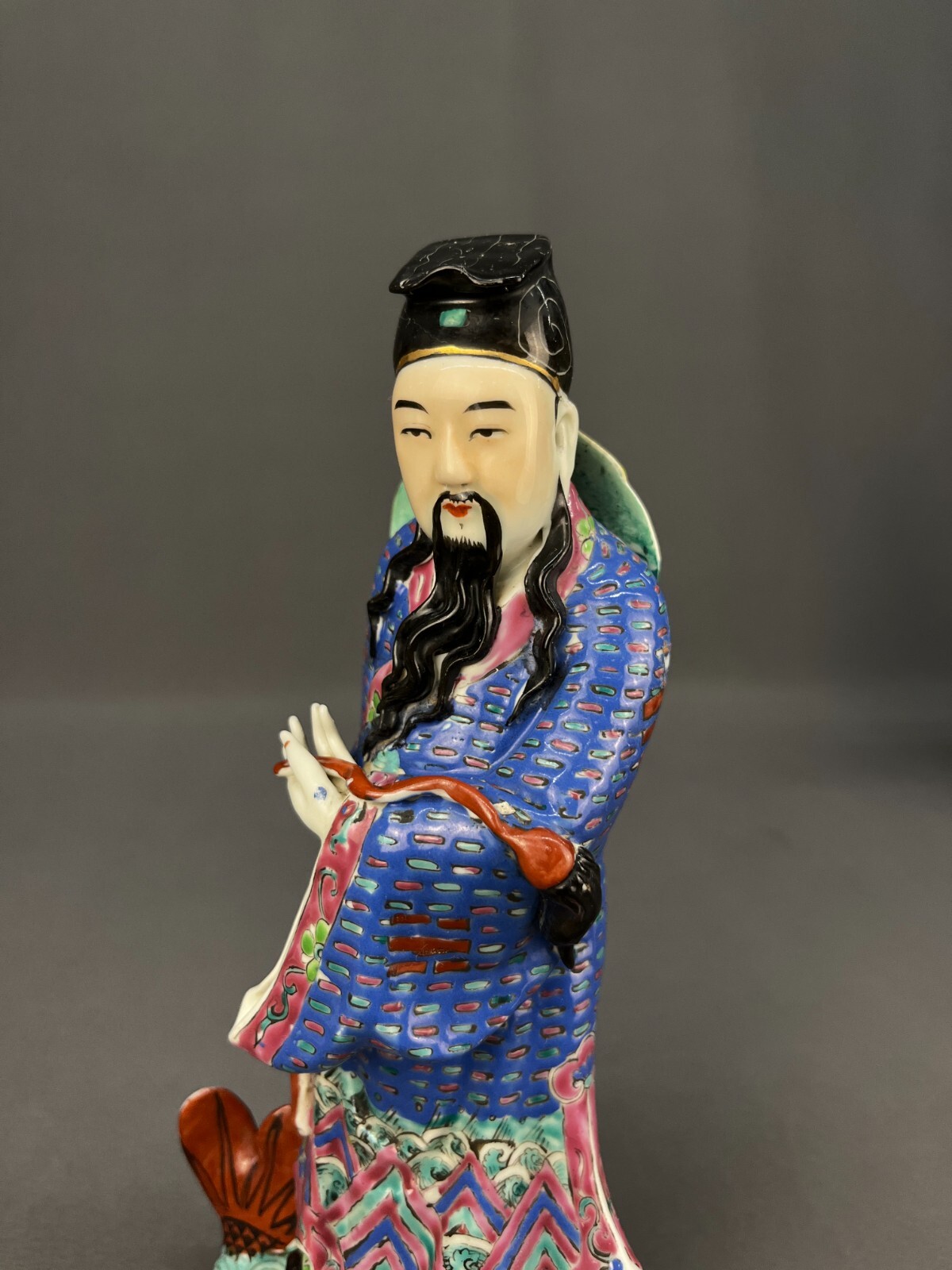 Chinese Famille Rose Polychrome Enameled LU DONGBIN IMMORTAL 12 ...