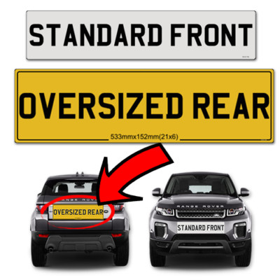 21 X 6 OVERSIZED REAR & FRONT STANDARD NUMBER PLATES REG LEGAL FIRST ...