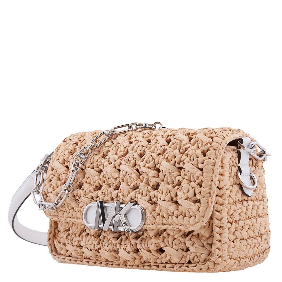 Michael Michael Kors Parker Medium Woven Raffia Shoulder Bag 30S3S7PC2W ...