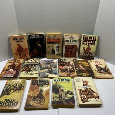 Lot of 15 Vintage Western Fiction Cowboy Paperback Collectibles Books ...
