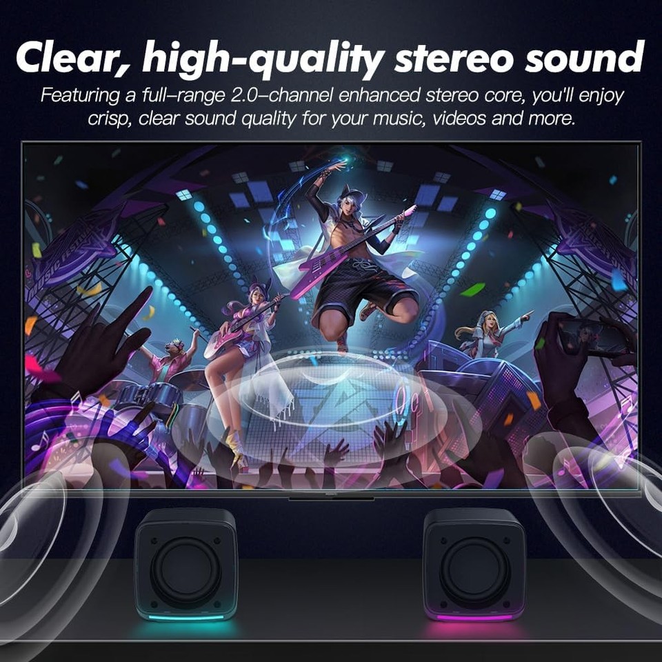 Aysoi PC Speakers, USB Powered Speaker Set, Jack AUX 3.5mm,Portable ...