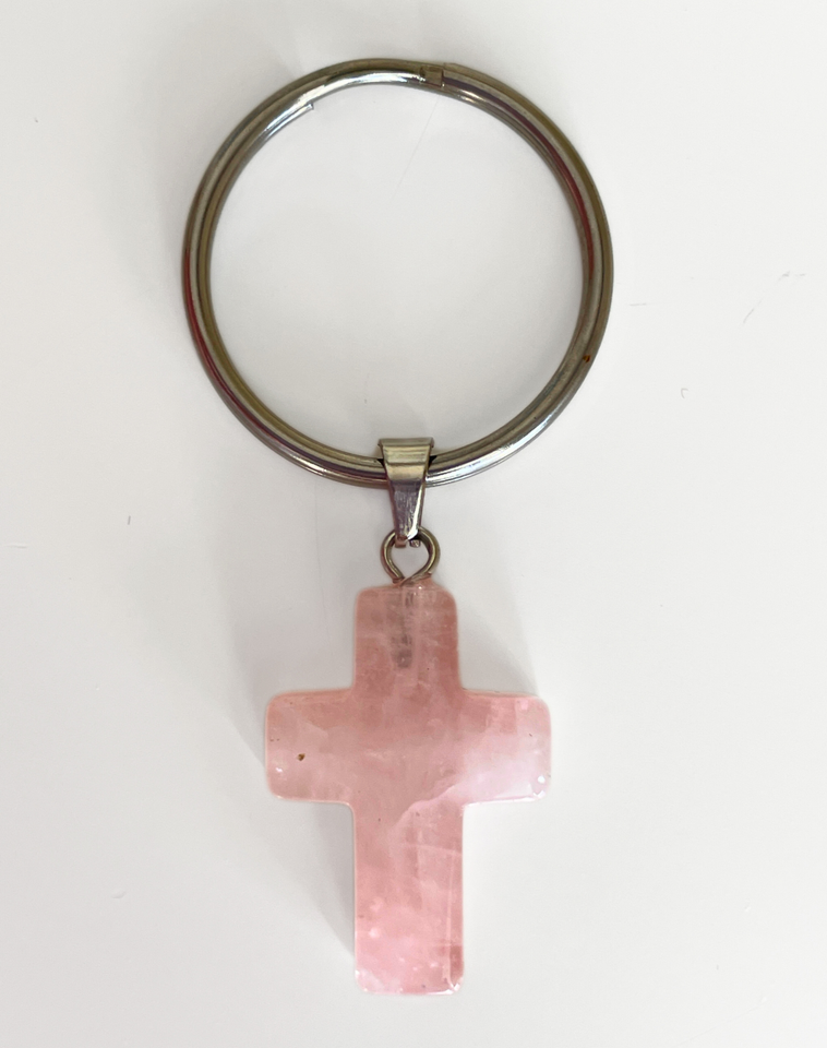 Gemstone Cross Stainless Steel Keychain - Enhance Style and Well-Being ...