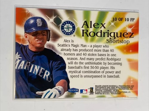 Alex Rodriguez 2000 Fleer Focus "Focus Pocus" #10 of 10 | eBay