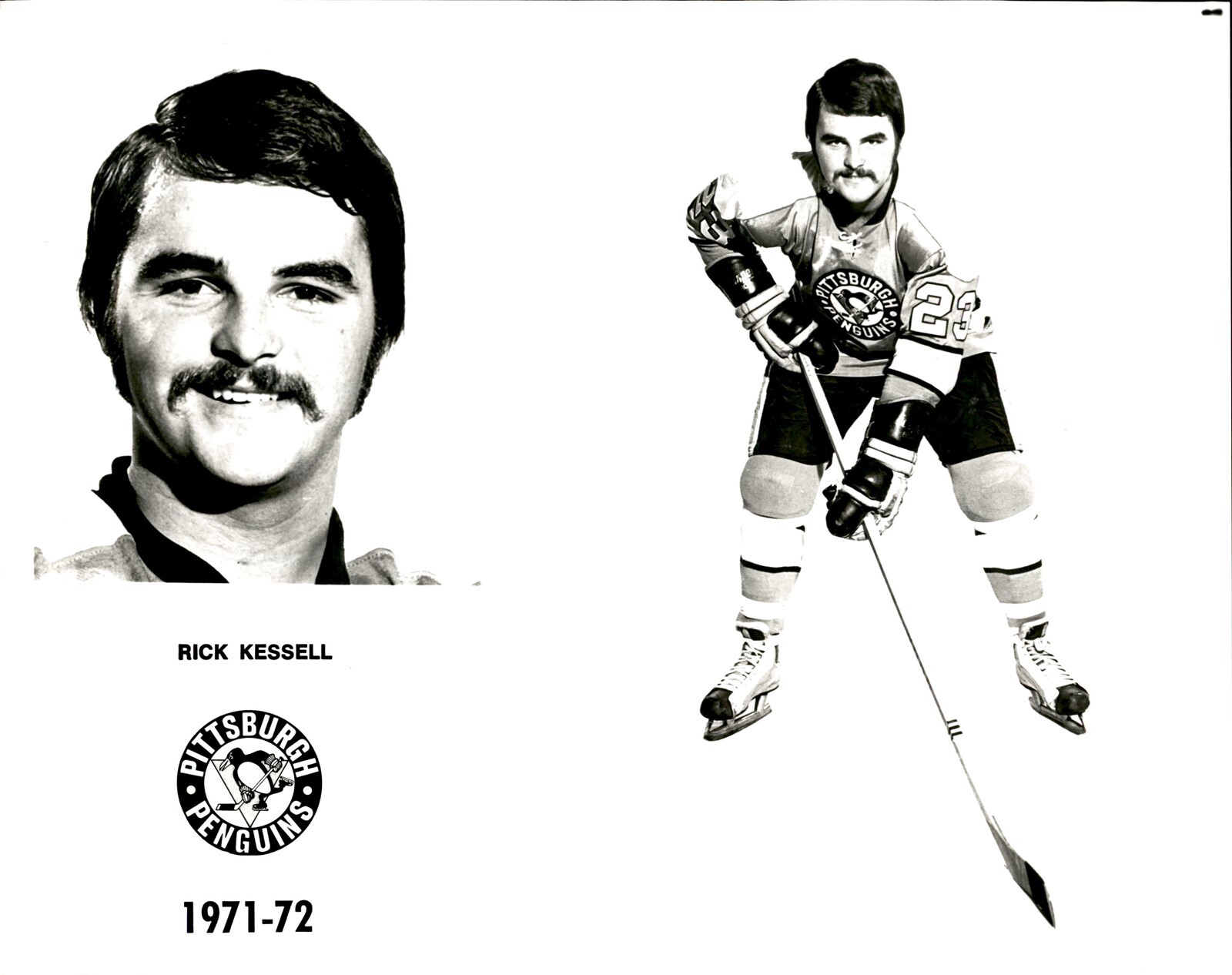 PF8 Original Photo RICK KESSELL 1971-72 PITTSBURGH PENGUINS NHL HOCKEY ...