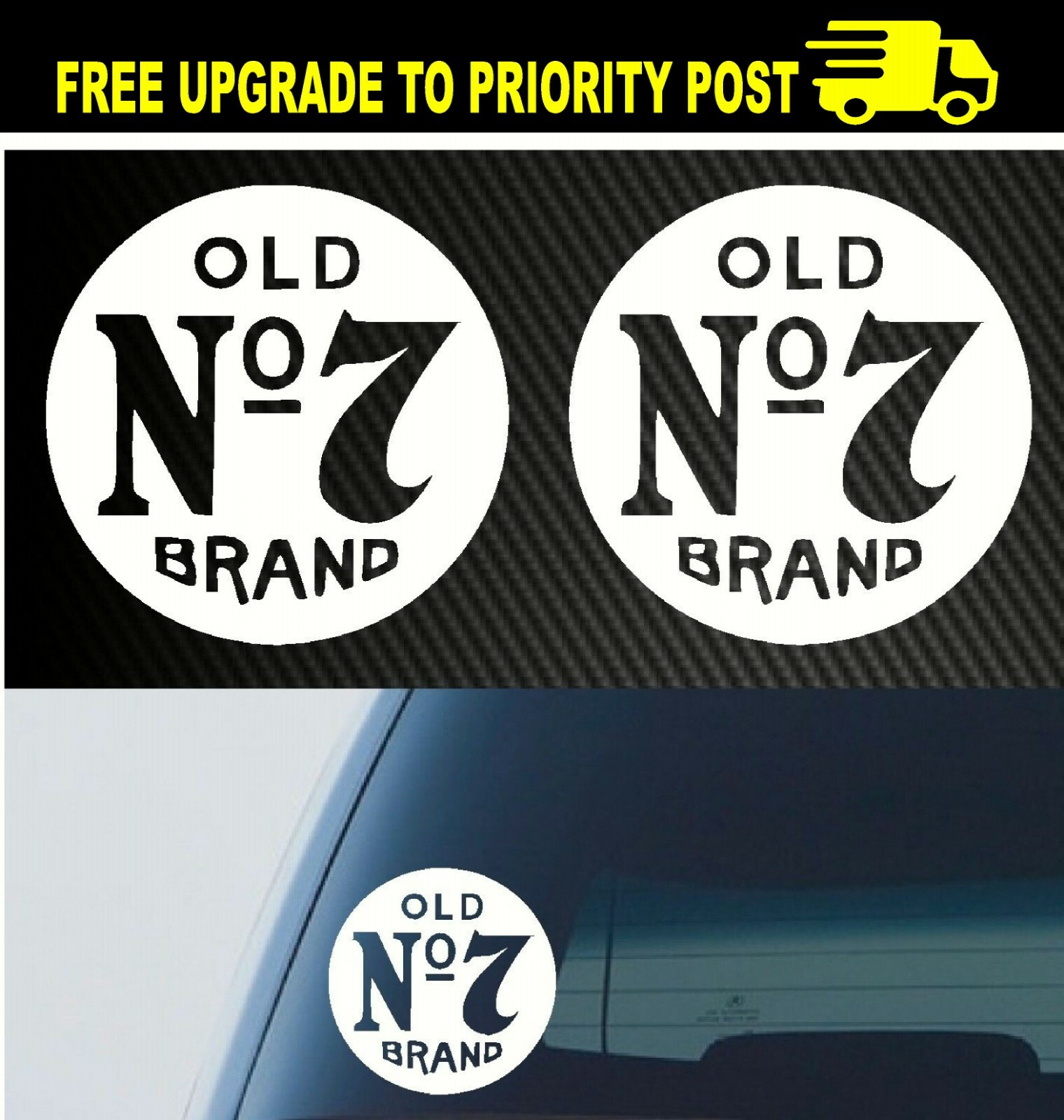 2x Whiskey No7 Circle Logo Jack Daniels Car Vinyl Decal Sticker Quality ...
