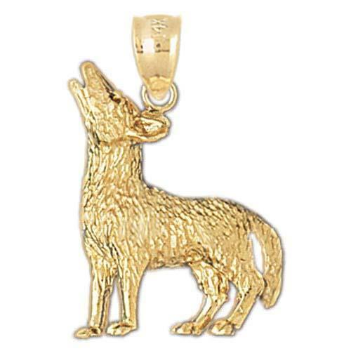 New 14k Yellow Gold Coyote Pendant | eBay