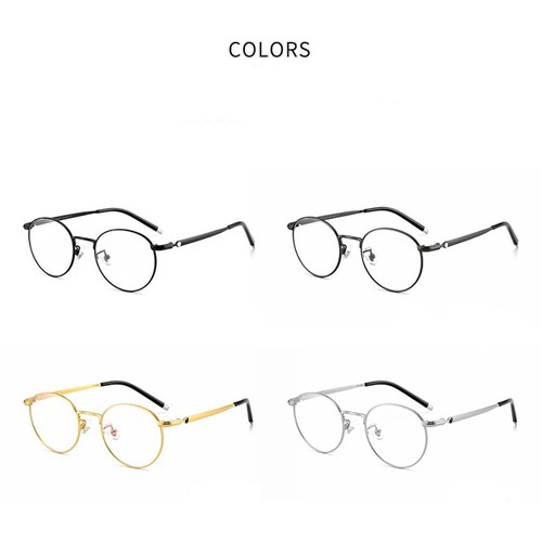 Unisex Classical Vintage Round Eyeglasses Frame Full Rim Metal Light ...