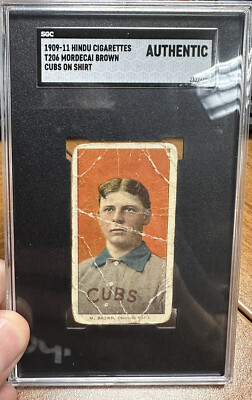 1909-11 T206 HINDU Mordecai Brown HOF Cubs GOAT RARE LOW POP Off-Back ...