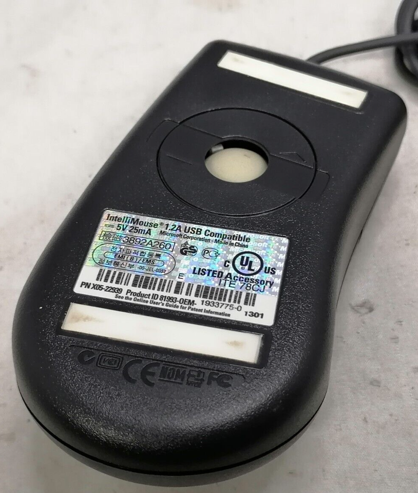 Vintage DELL IntelliMouse 1.2A Ball Mouse P/N: X05-22939 | eBay