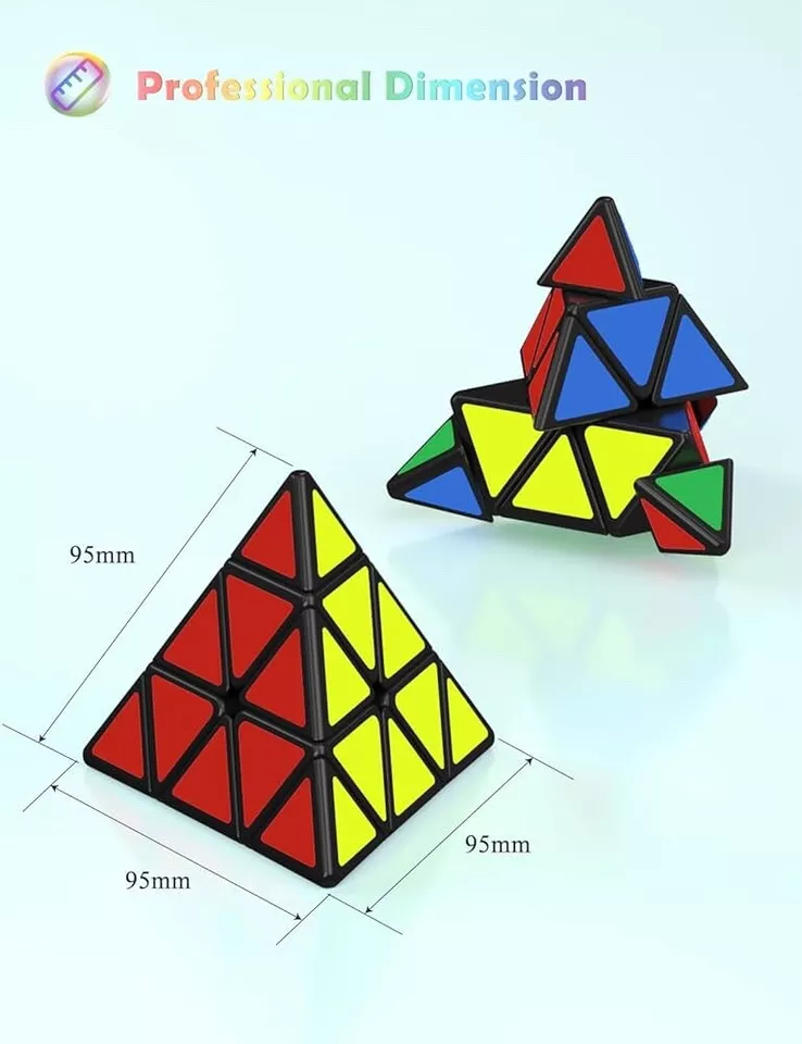 Jinzita Magic Puzzle Cube Stress Triangle Twist Toy Pyramid Speed Brain ...