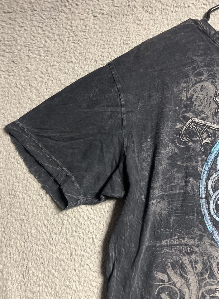 Affliction Sematary Haunted Celtic Cross Shirt Grunge Cyber Distressed ...