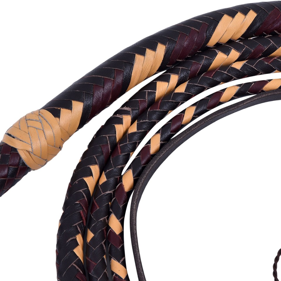 Bull Whip 04 to 10 Feet 16 Plaits Genuine Cow Hide Leather Equestrian ...