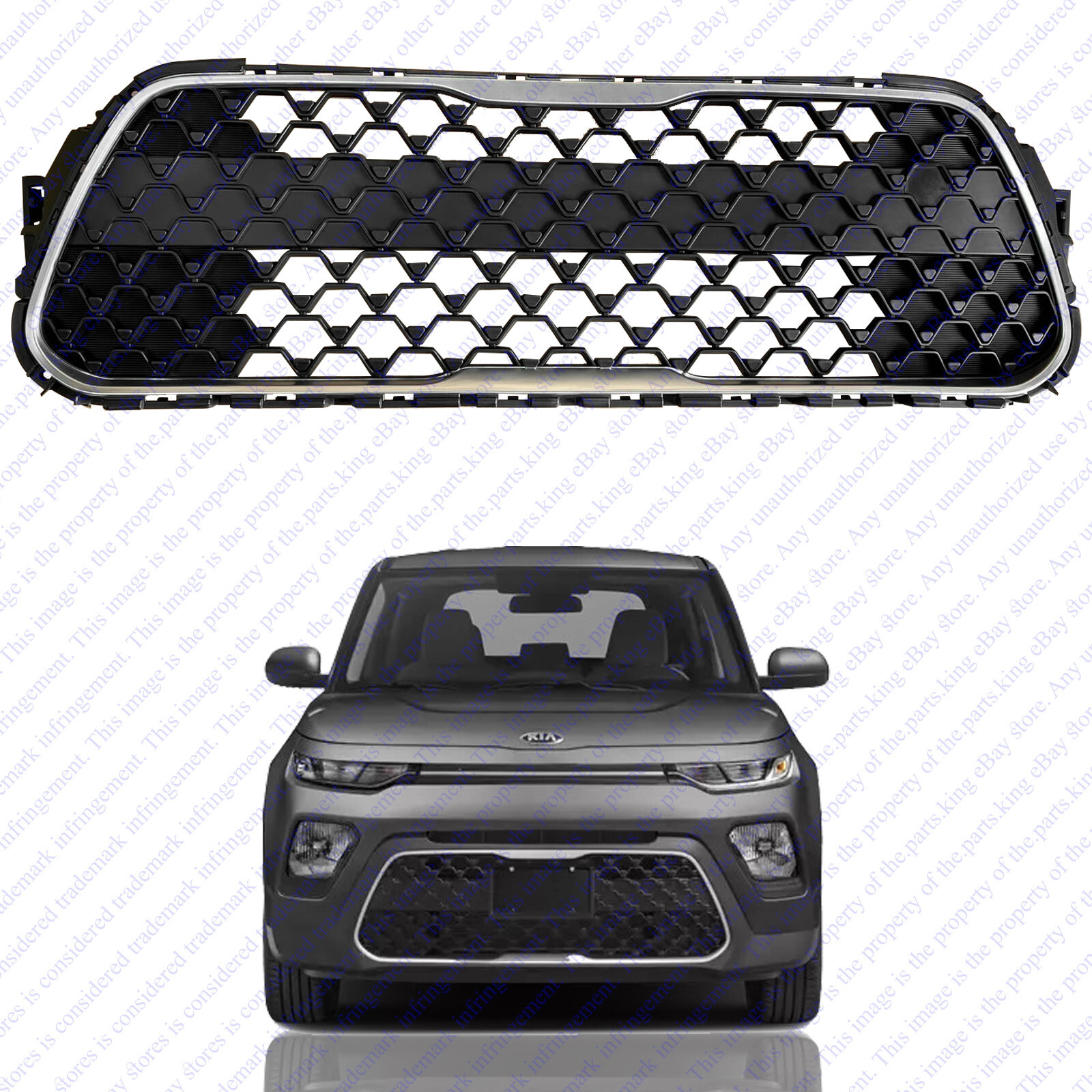 For 2020 2021 2022 Kia Soul Front Bumper Lower Grille Assembly Set ...