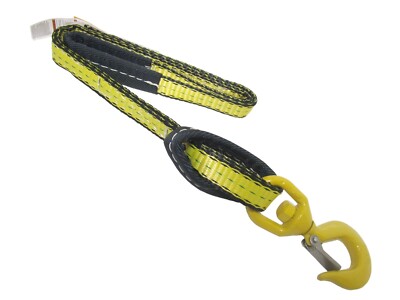 1" x 12 FT Tow Strap Lifting Sling with 1 Ton Hook Safety Latch Combo ...