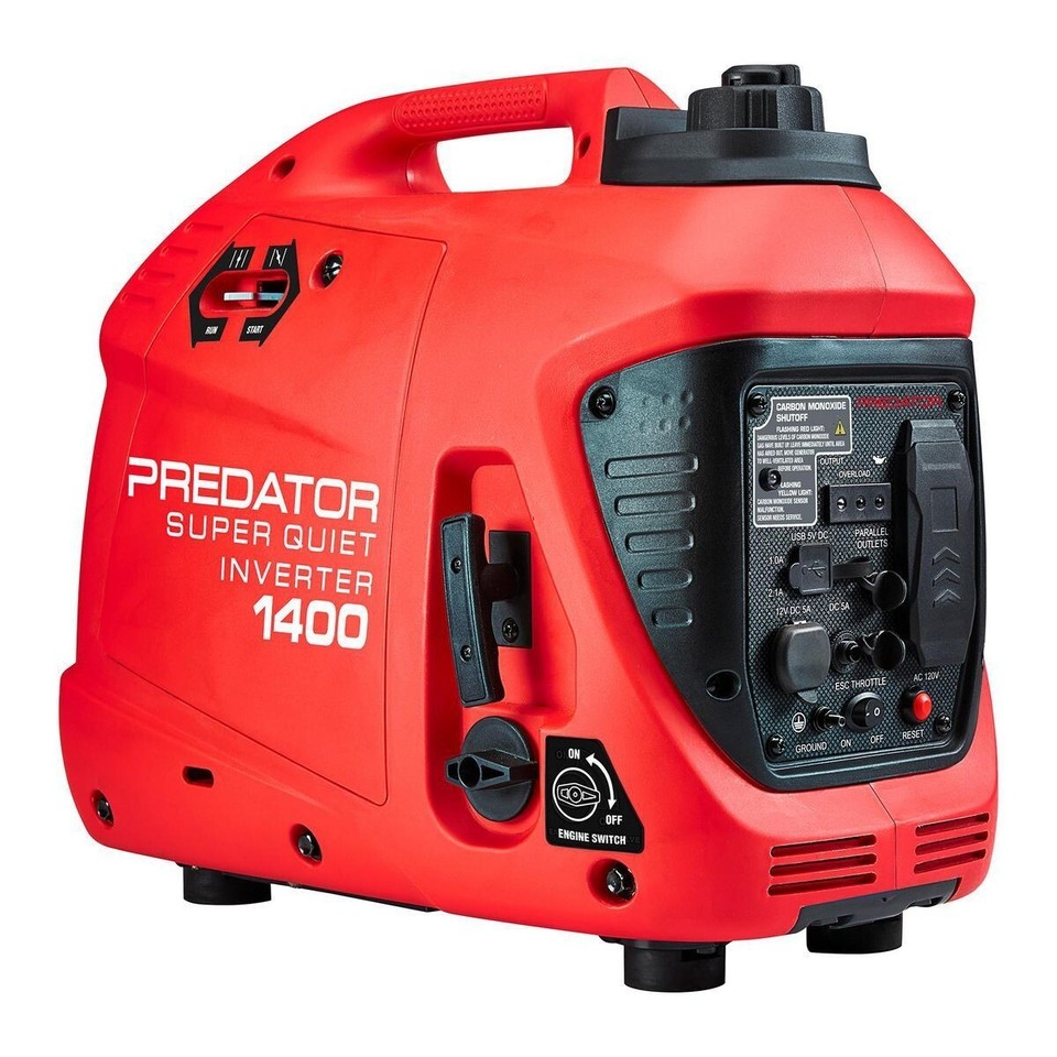PREDATOR 1400 Watt SUPER QUIET Inverter Generator CO SECURE Gas Powered ...