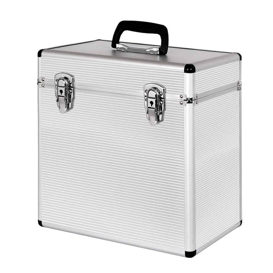 Aluminum Vinyl Flight Case DJ Record Collection Storage Box Holds 50pcs ...