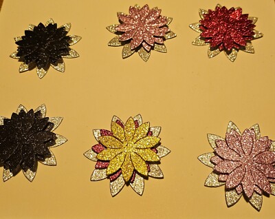 Handmade sparkly flower card toppers | eBay