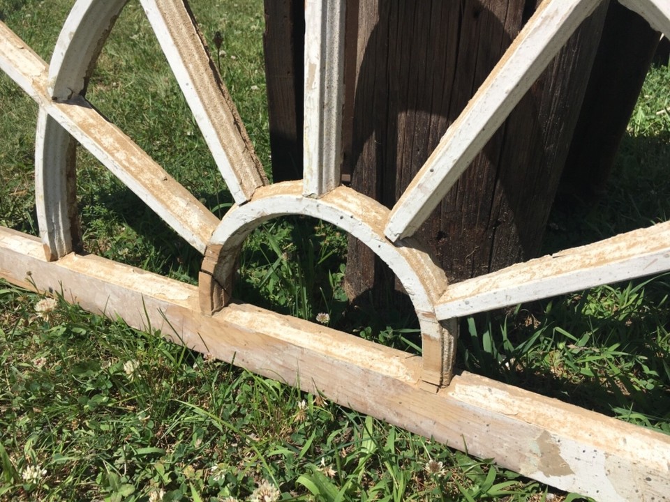 GORGEOUS c1870 arched spider web design window frame NO gLaSS 51” x 19 ...