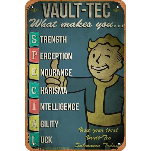 Vault Tec Poster Vintage Look with Retro Tin Metal Signs Home Décor ...