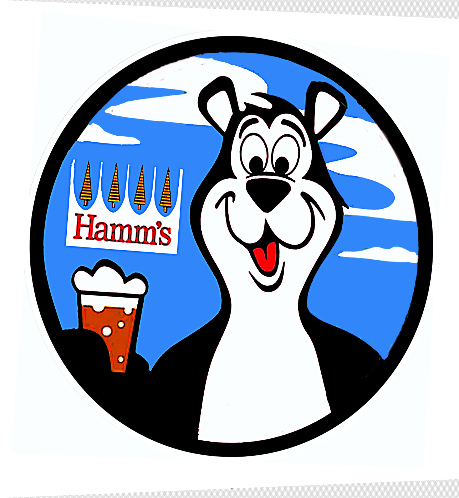 Hamm's Beer Sticker Decal Sign Vintage Replica Hamm's Bear Drinking ...