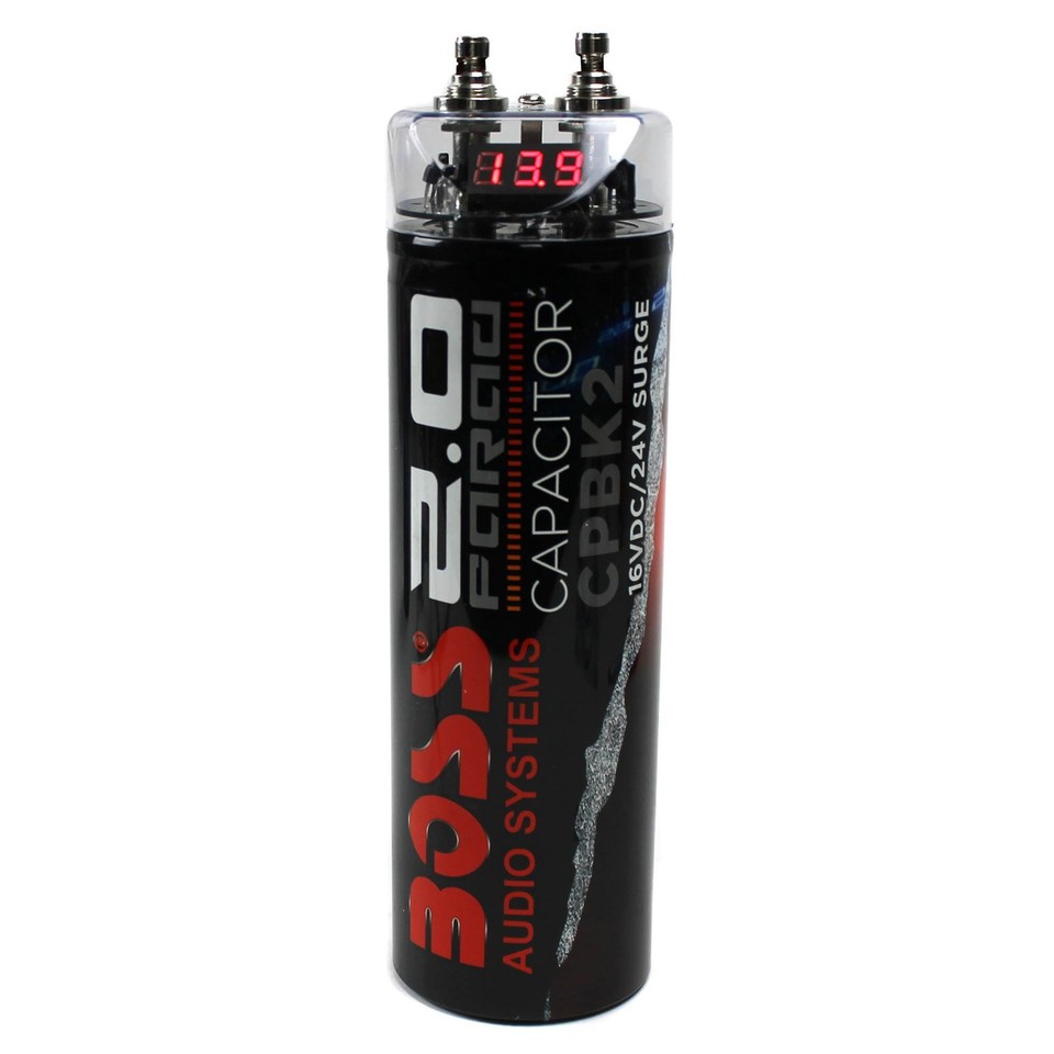 Boss Audio CPBK2 2 Farad 20-Volt Digital Voltage Car Audio Power ...