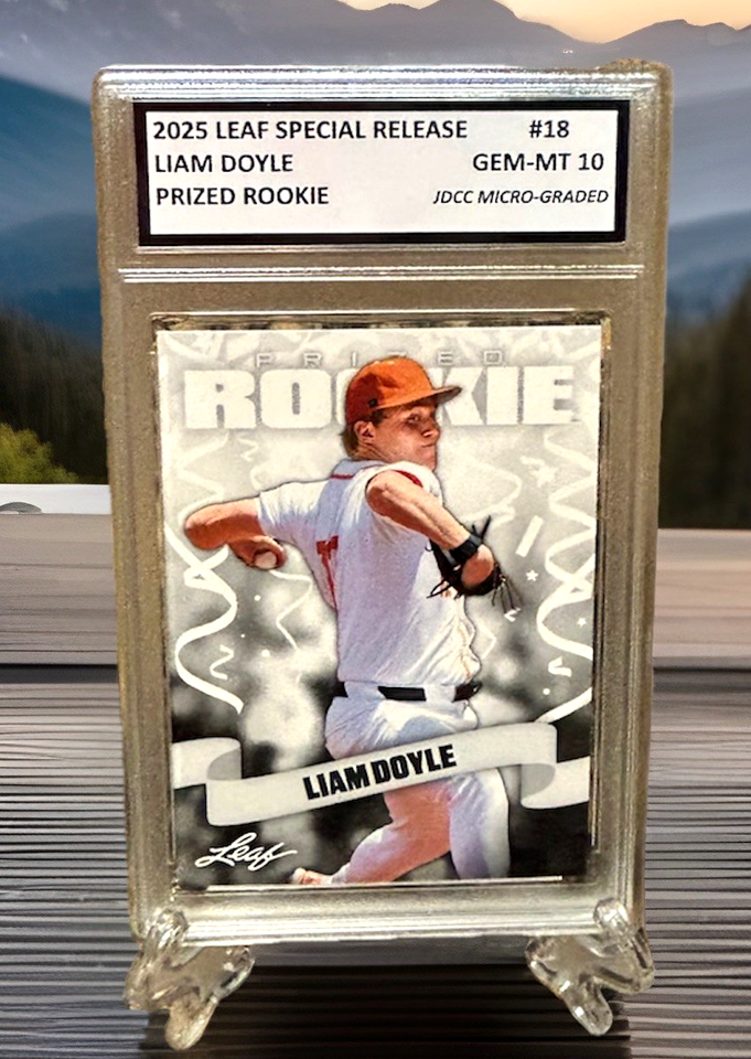 LIAM DOYLE 2025 Leaf GRADED GEM-MT 10 PRIZED ROOKIE #18. Tennessee ...