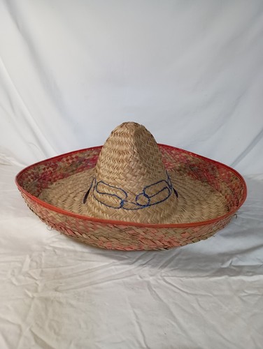 Vintage Mexican Sombrero Hat Woven Straw Sun Party Costume Wall Decor ...