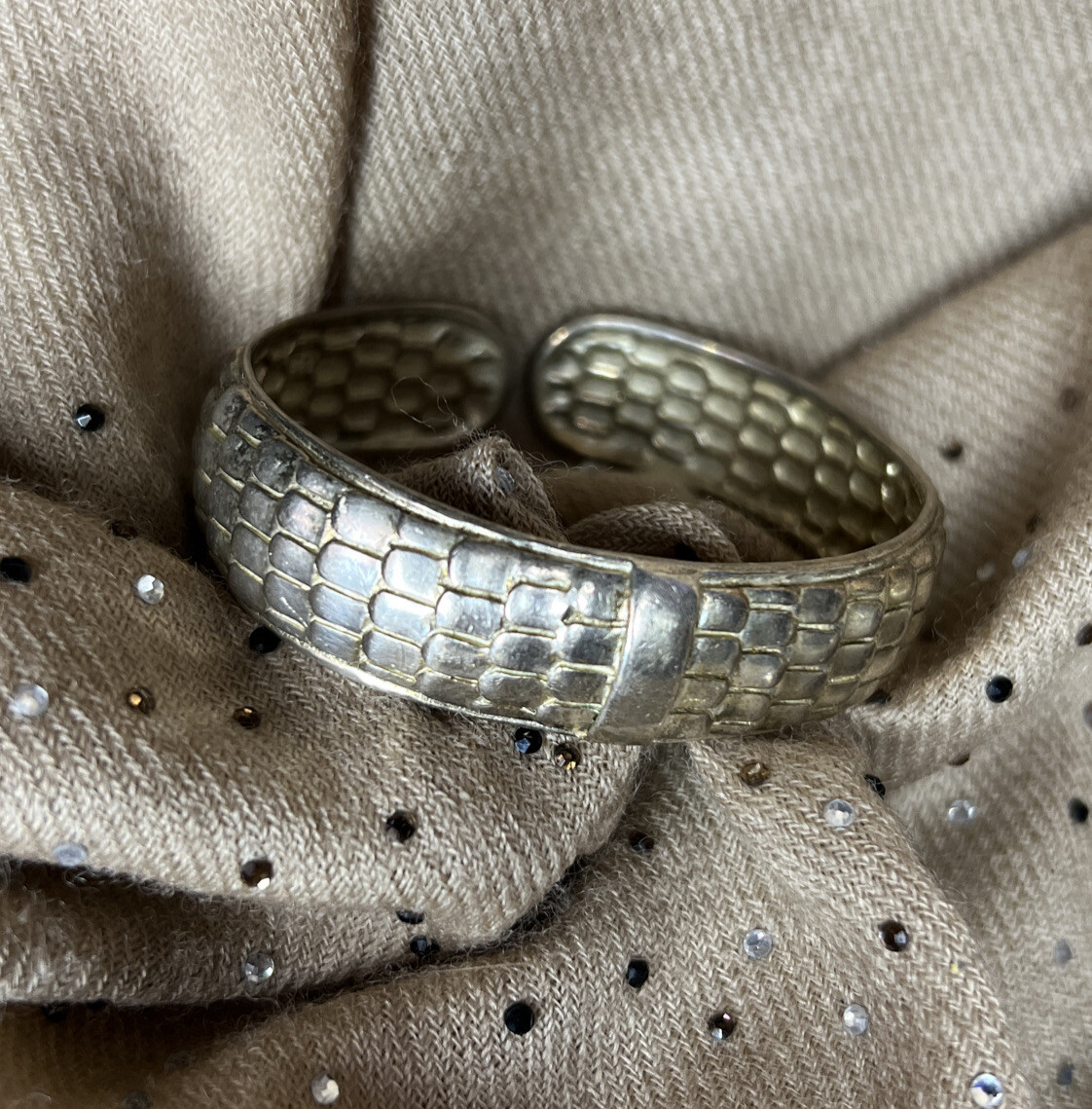 Mark Wasserman samara silver bracelet Cuff Stamped MW… - Gem