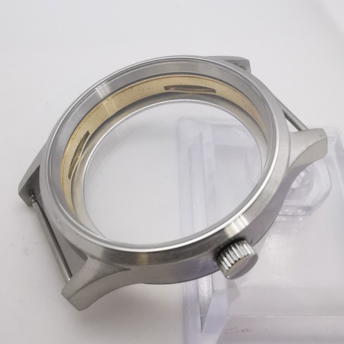 43mm stainless steel sapphire glass watch case fits st36 ETA 6497 6498 ...
