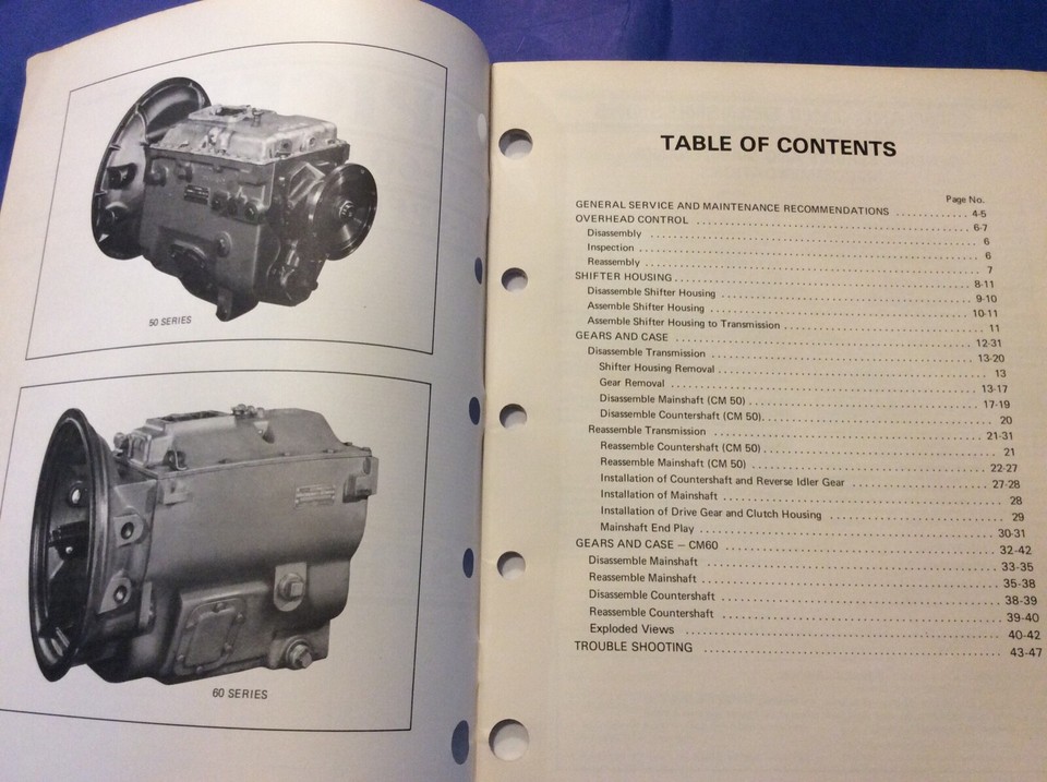 Dana Spicer Transmission Service Manual 50-60 Series 5-speed 5052-A,B,C ...