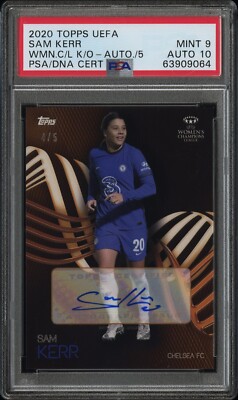 2020-21 Topps UEFA Knockout Women's Sam Kerr Orange Autograph #4/5 PSA ...