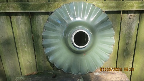 Antique Green Porcelain 20” Radial Wave Light shade | eBay