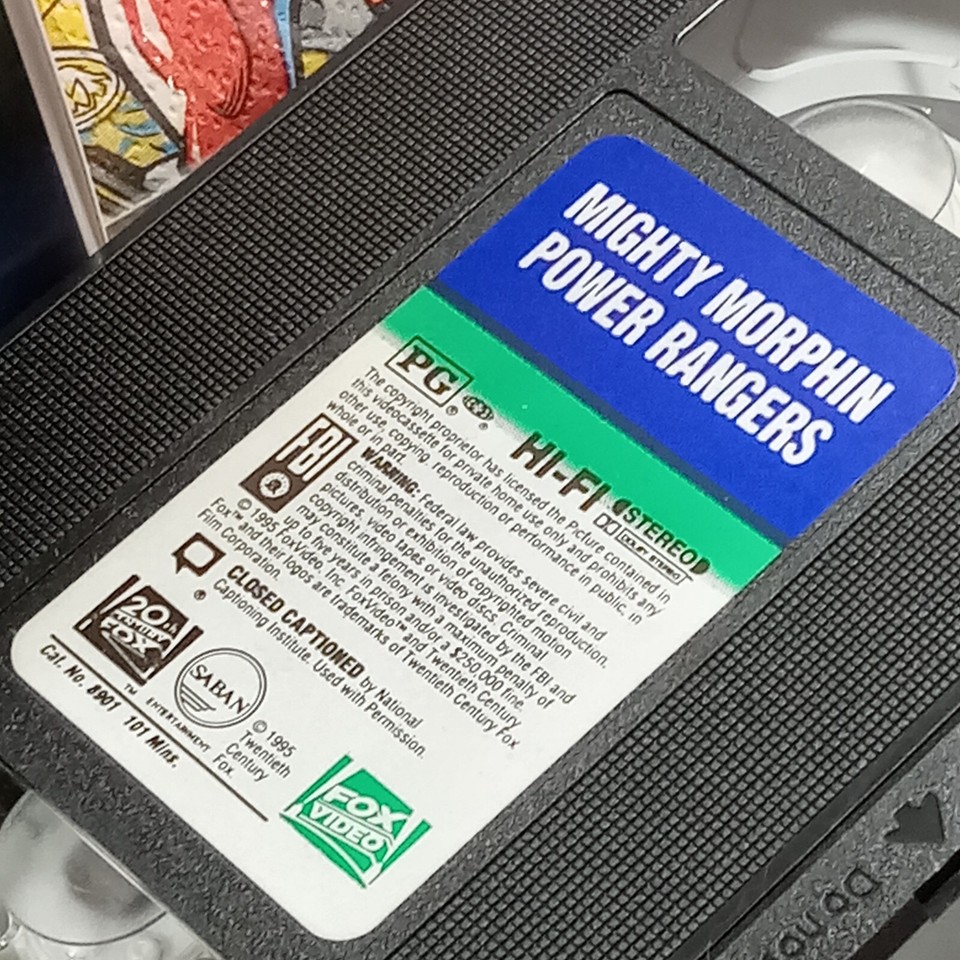 Mighty Morphin POWER RANGERS Movie VHS 1995 Ivan Ooze Clamshell w/Paper ...