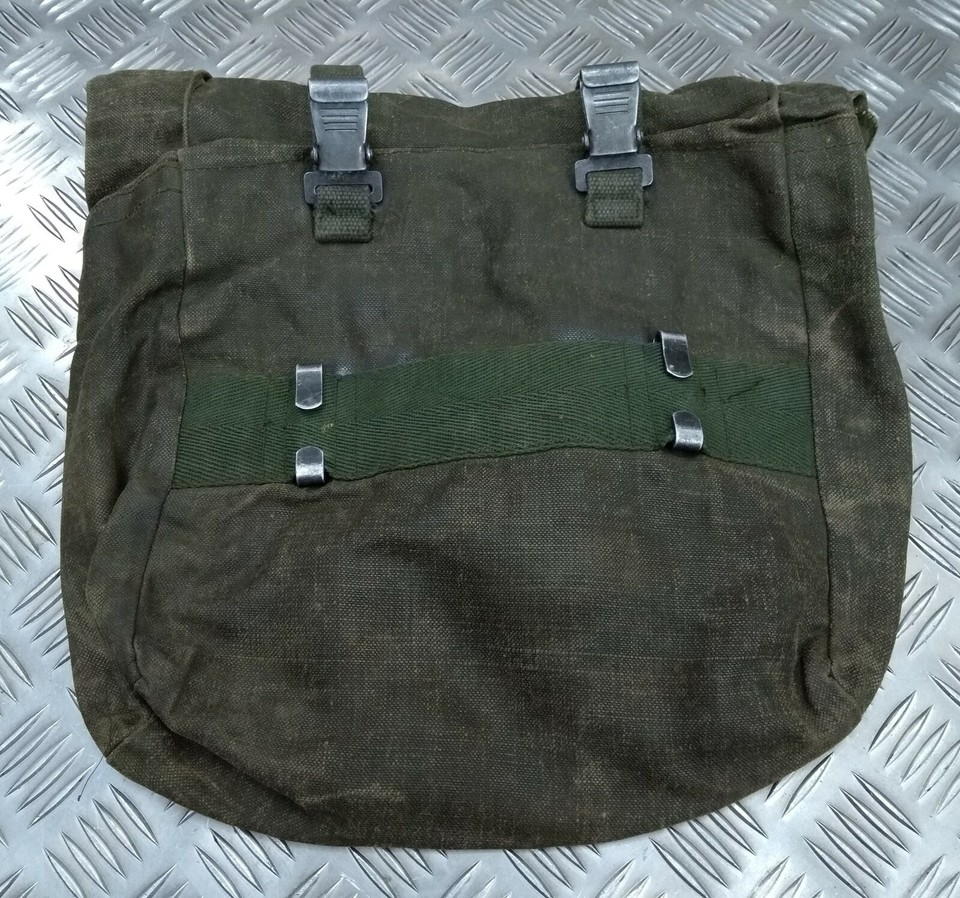 Genuine Vintage Military Issue Heavy Duty Canvas Back Pack Pannier Side ...