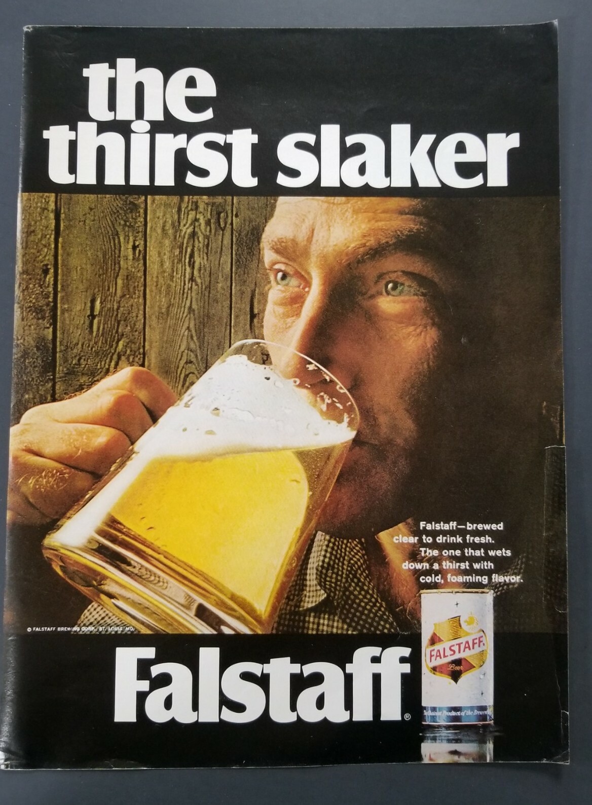 Vintage 60s FALSTAFF BEER Ad The Thirst Slaker 8x11 Original Magazine ...