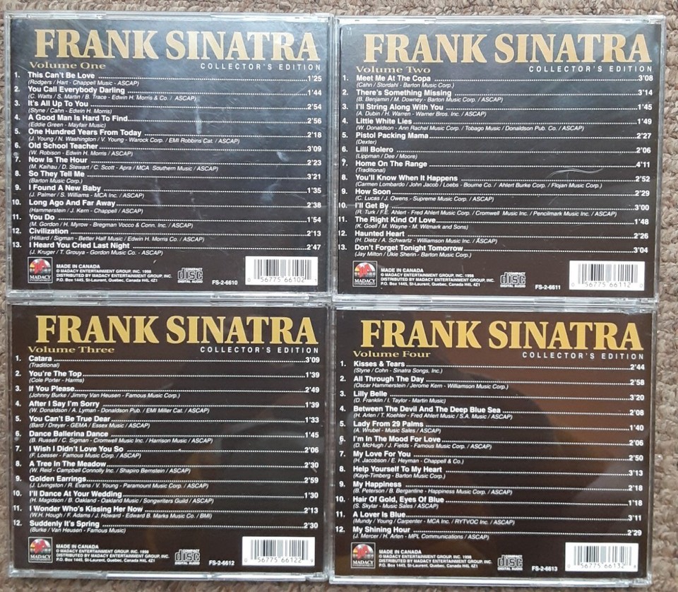 FRANK SINATRA Collector's Edition 4 CD Collection Set 50 Songs ...