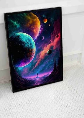 PLANETS SPACE POSTER ART PRINT GALAXY ORBIT STARS SOLAR SYSTEM A3 A4 ...
